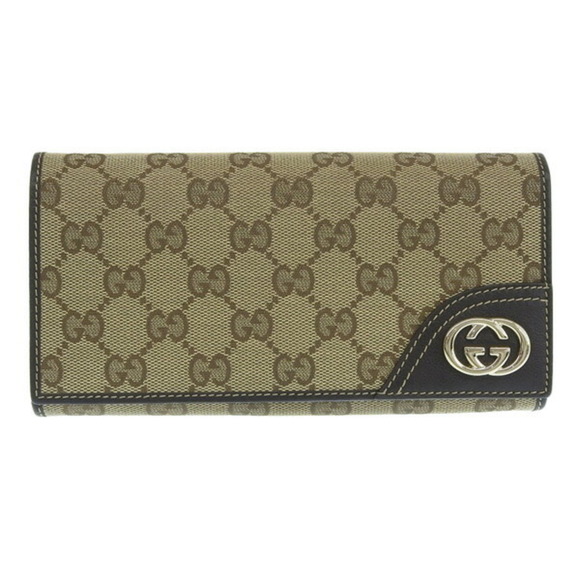 Gucci | Accessories | Gucci Gg Canvas Folio Long Wallet 24836 Brown ...